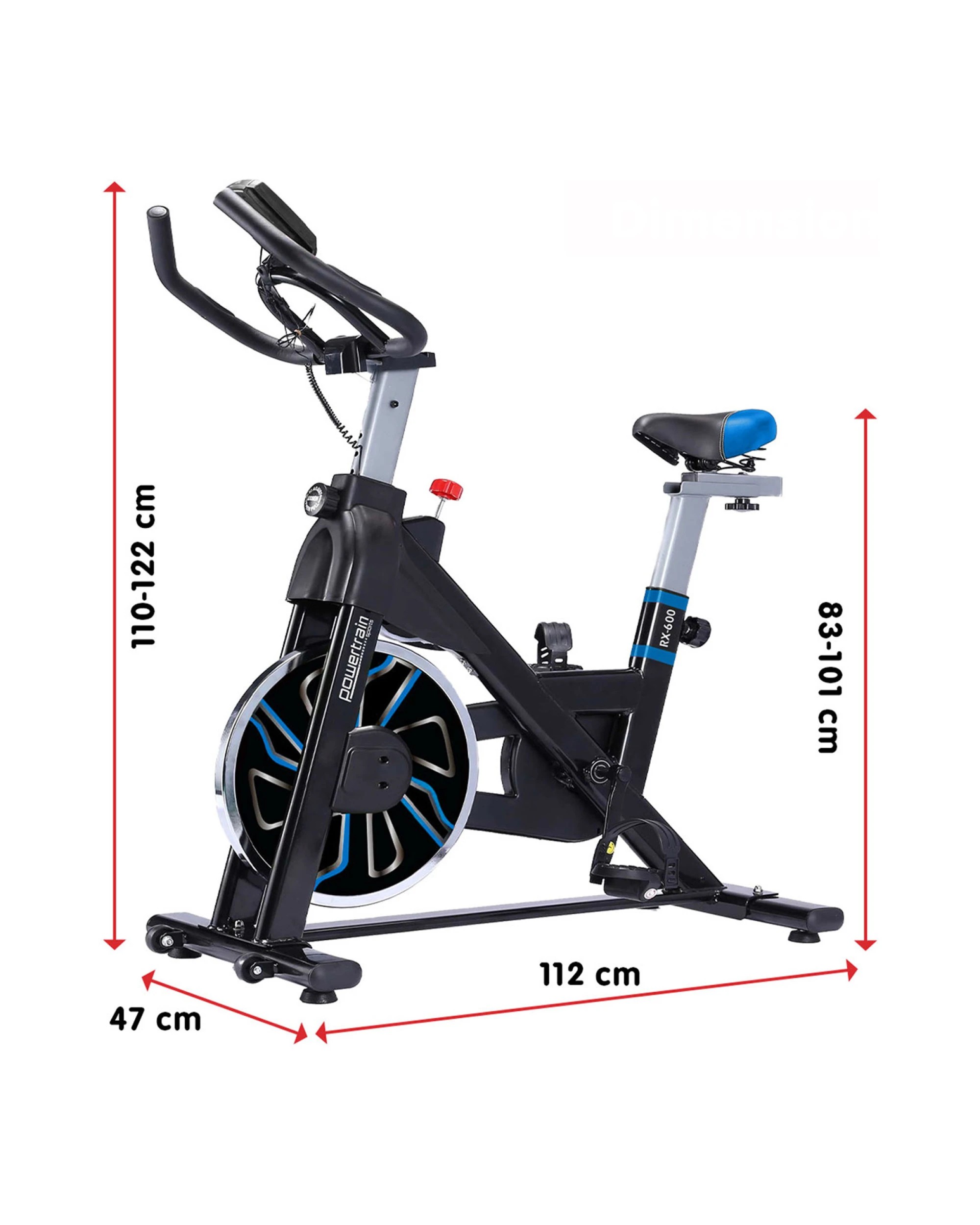 PowerTrain RX-600 Exercise Spin Bike Cardio Cycle - Kmart
