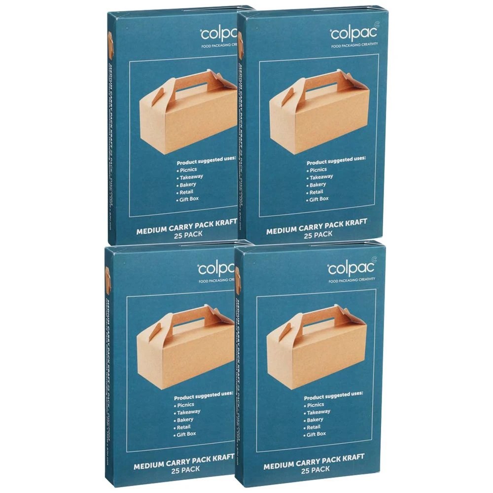 Colpac Medium Carry Pack Kraft 100 Pack - Kmart