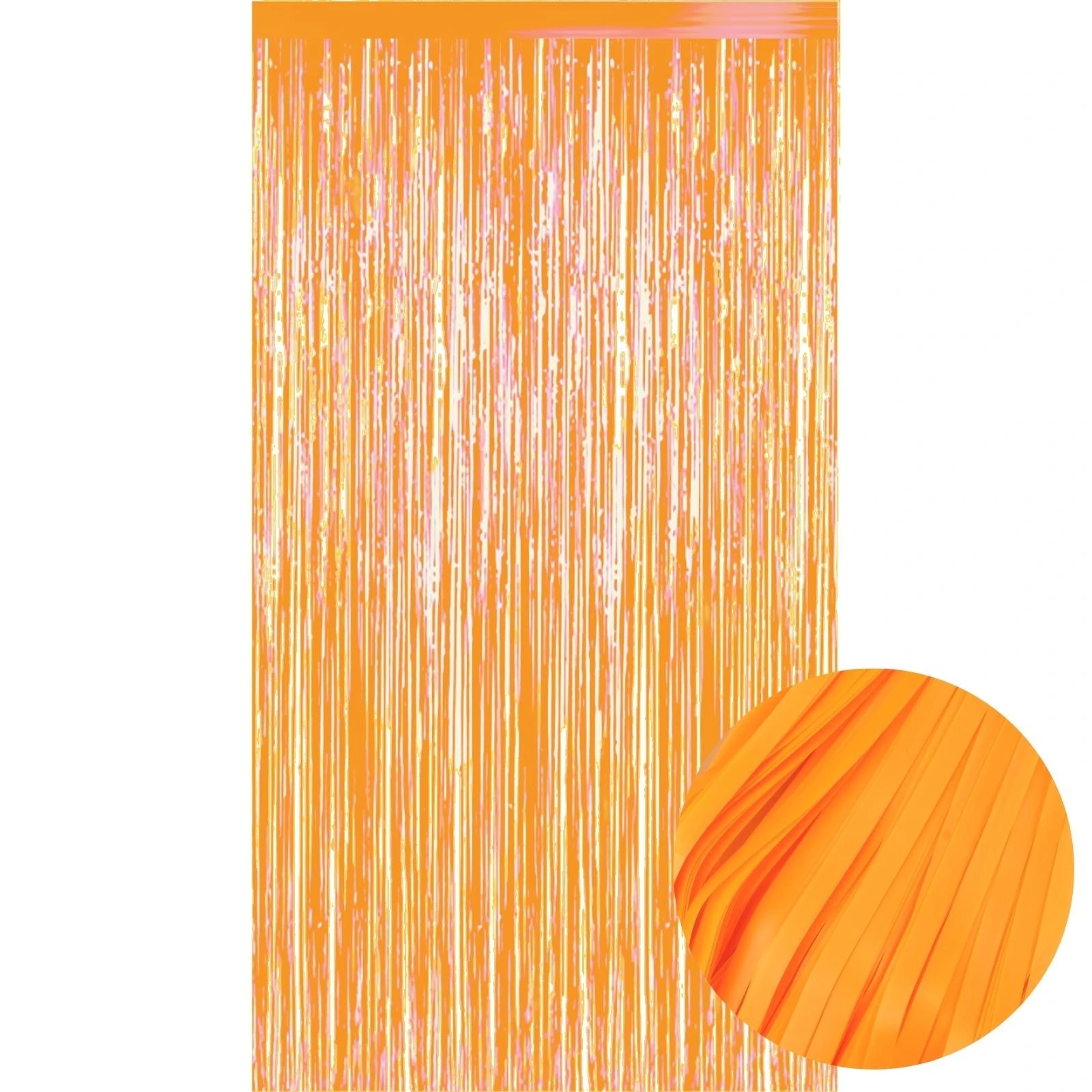 Party Maker Neon Orange Plastic Backdrop Curtain 100cm x 200cm - Kmart