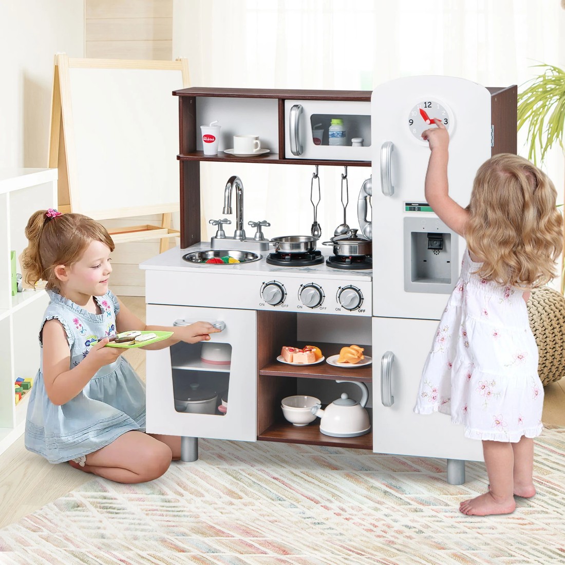 Costway Kitchen Play Set Pretend Cooking Toy - Kmart