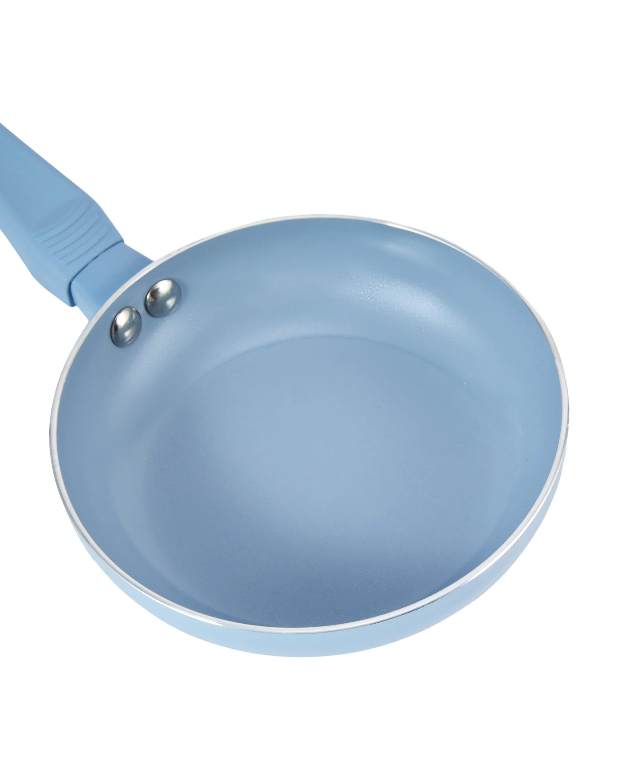 14cm Mini Fry Pan with Egg Flip - Blue - Kmart NZ