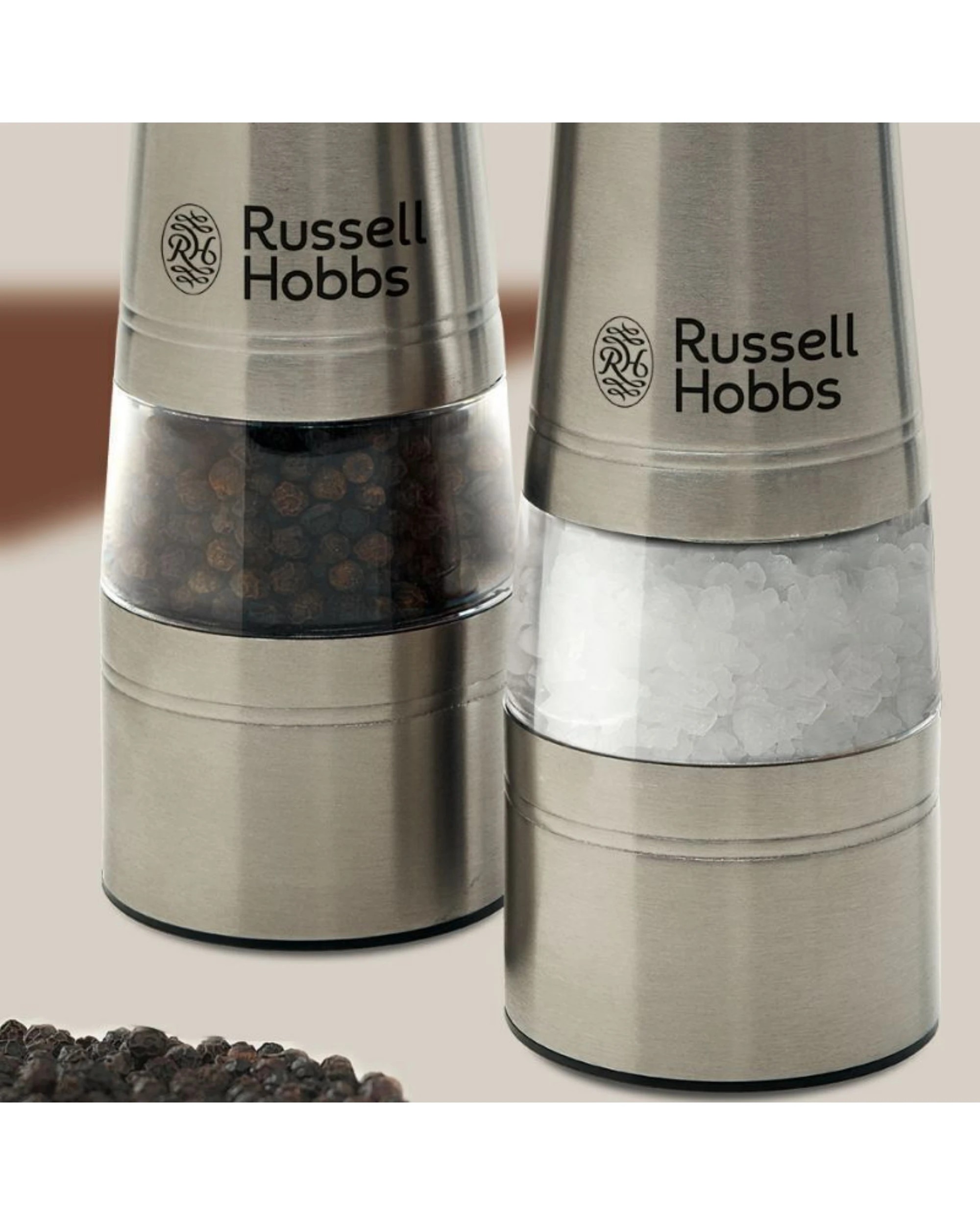 Russell Hobbs Salt & Pepper Mills Set of 2 - Silver - Kmart