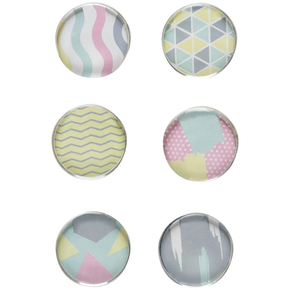 Otto Glass Magnets 6 Pack Pastel - Kmart