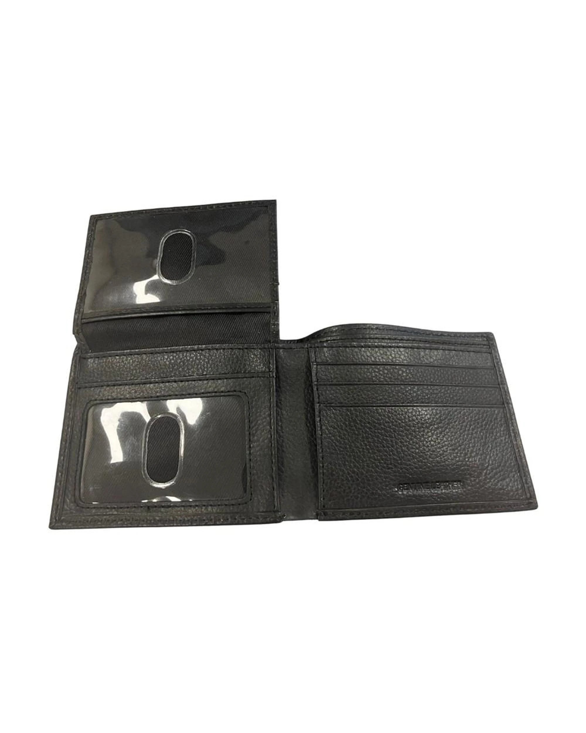 John Deere Black Pebble Grain Leather BiFold Wallet - Black - Kmart