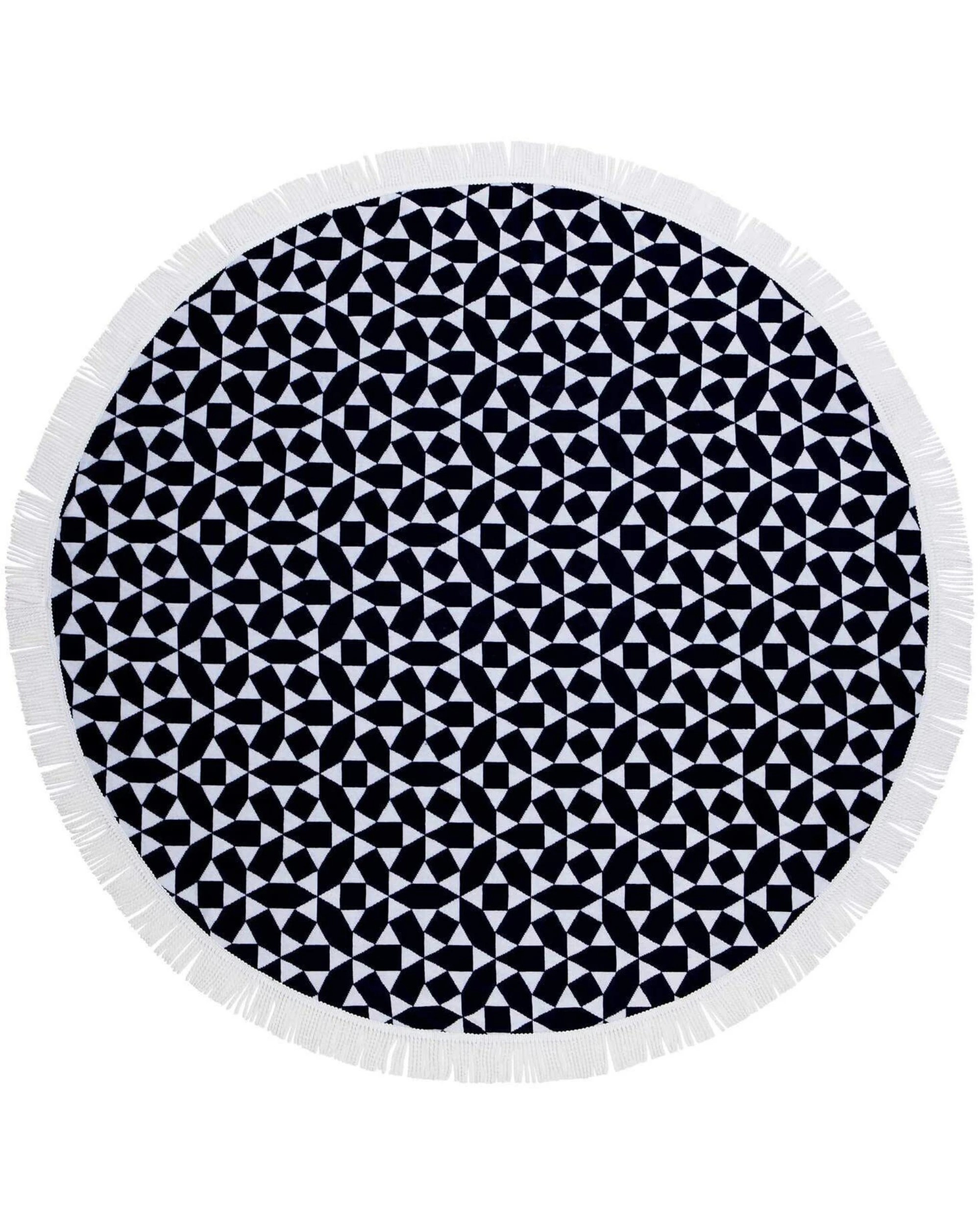 Sunnylife Andaman Round Picnic Towel - 150x150 cm Blue/White - Blue - Kmart