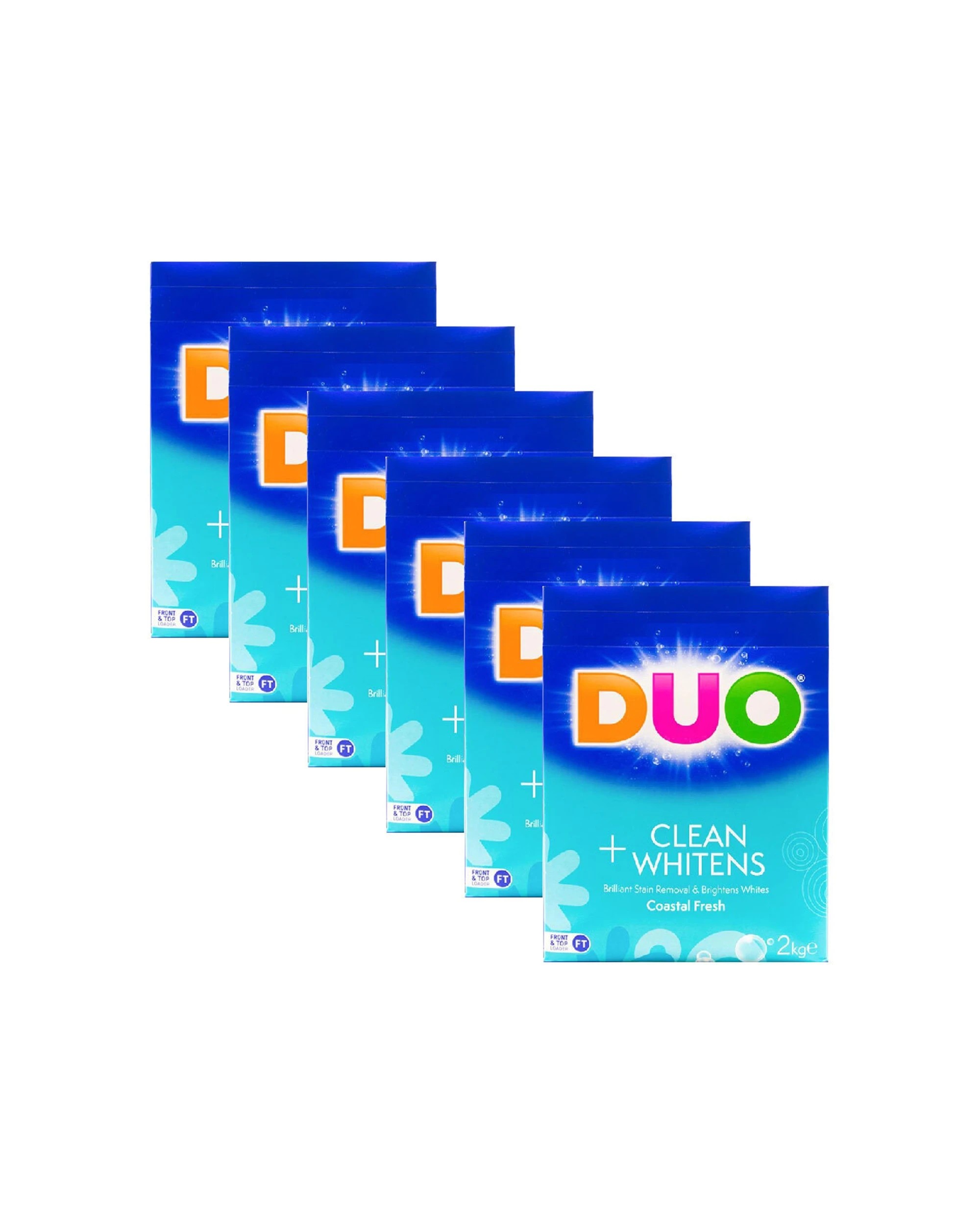 Duo 6PK Laundry Powder 2kg Front Top Loader Opti Brightener Linen Fresh ...