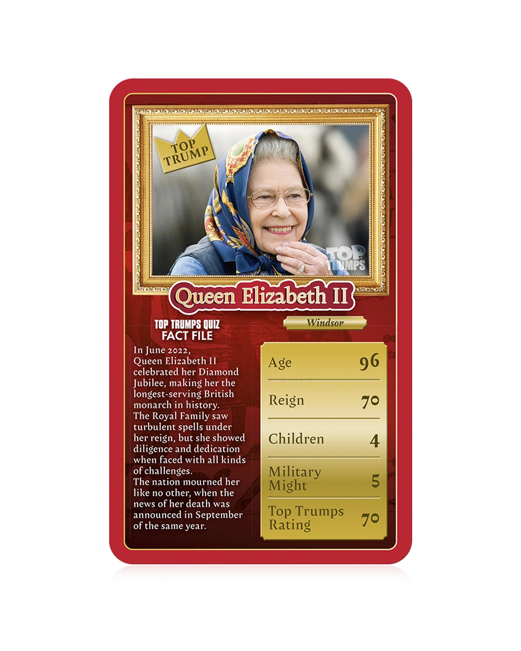TOP TRUMPS Kings And Queens Card Game Educational 14cm - Red - Kmart