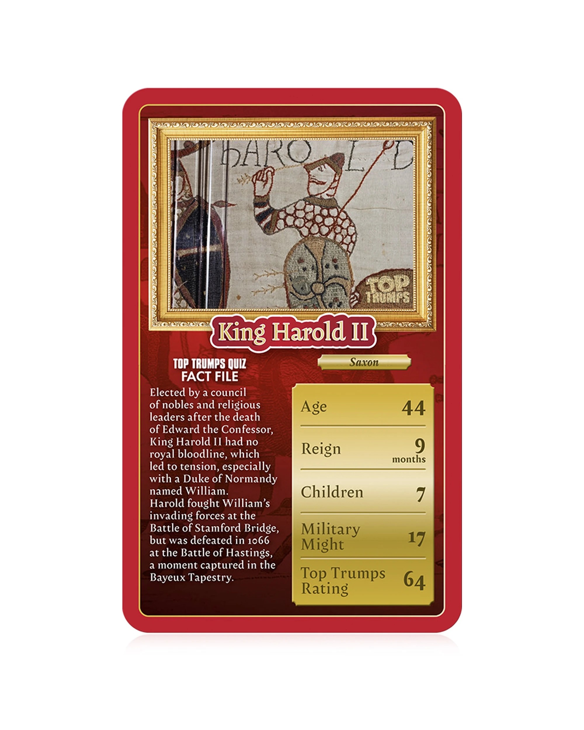 TOP TRUMPS Kings And Queens Card Game Educational 14cm - Red - Kmart