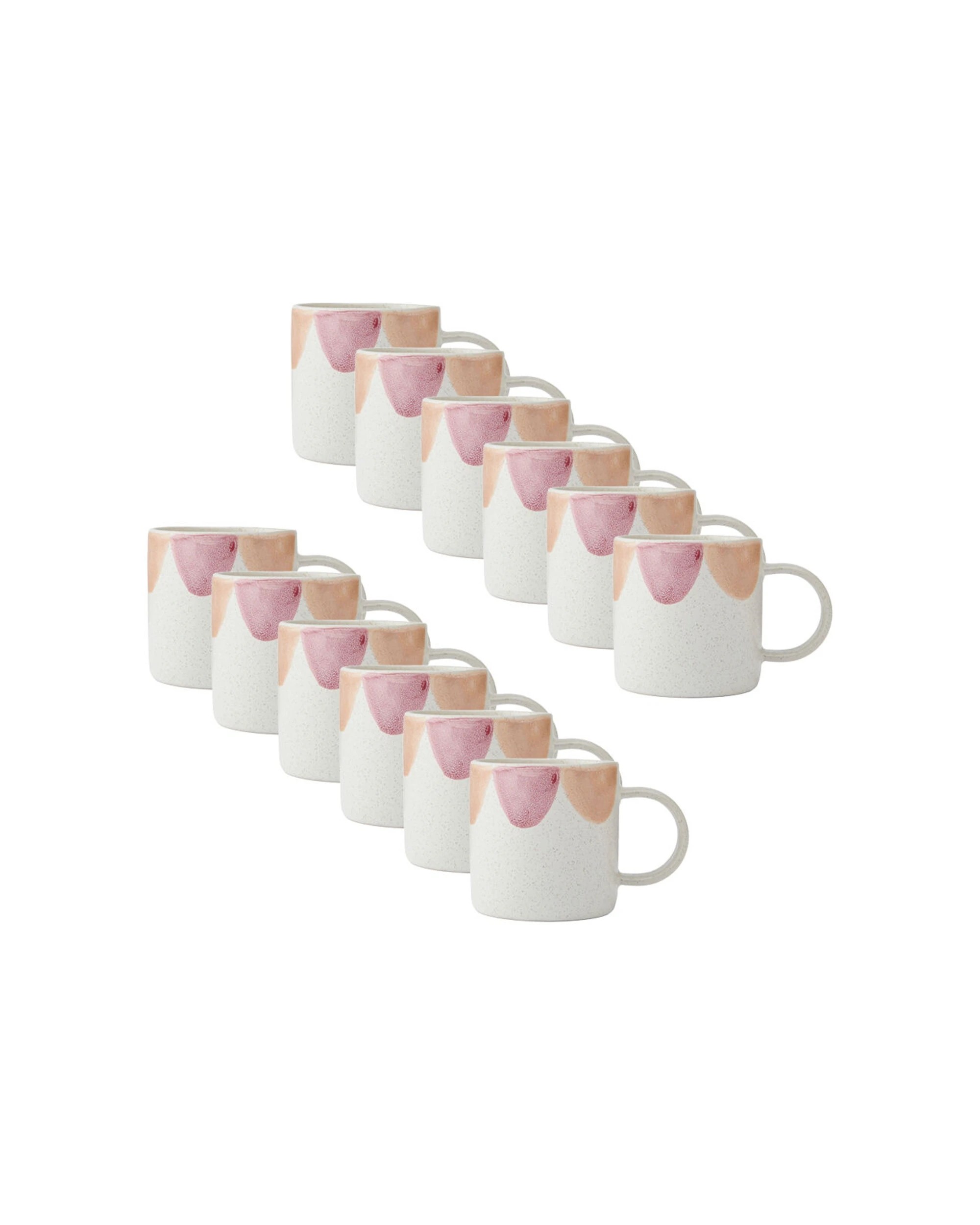 Mikasa 12PK Stoneware Coffee Mug Drinkware Scallop Print 380ml ...