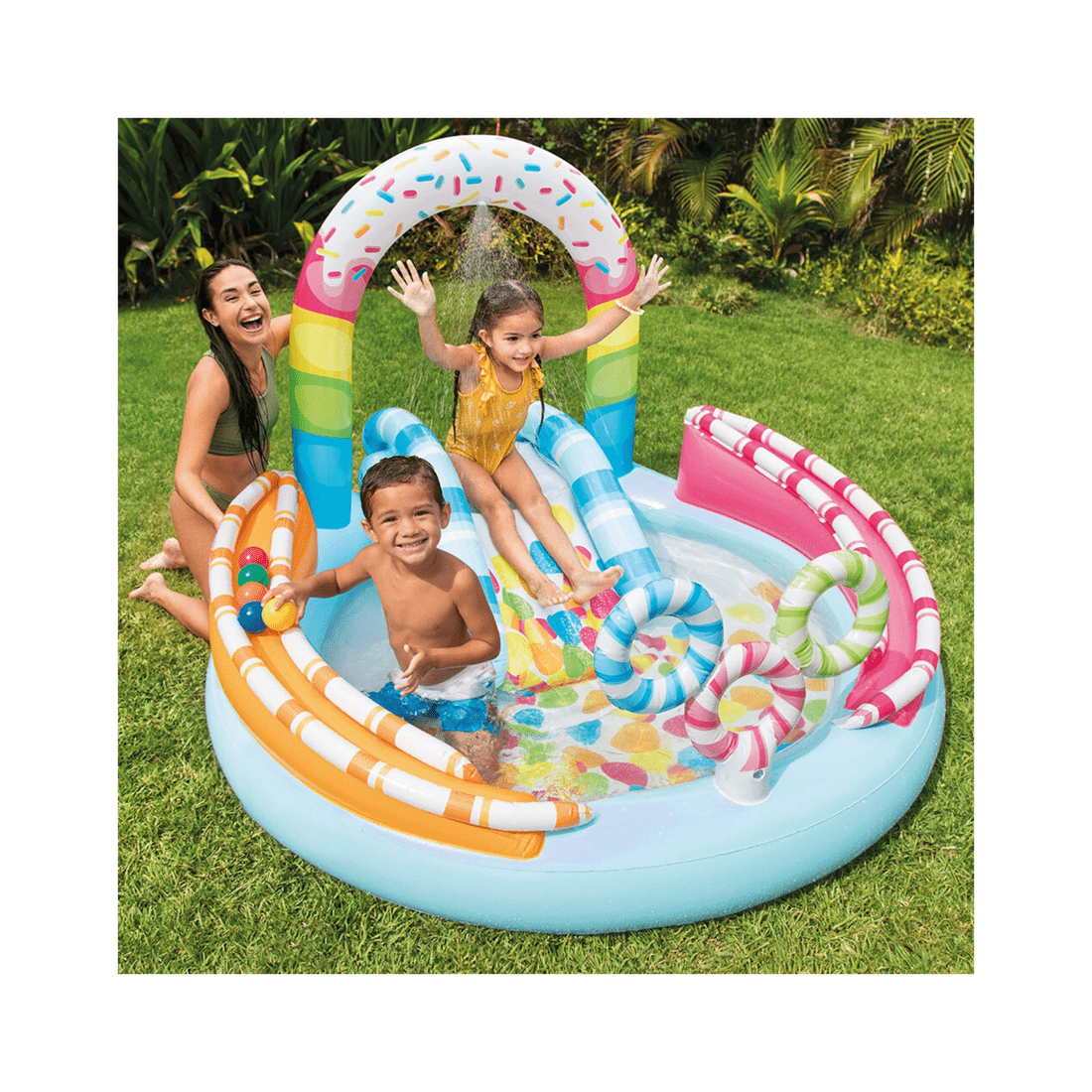Intex Wet Set Collection Kids Inflatable Pool 170x168cm - Kids Water Slide - Multi - Kmart