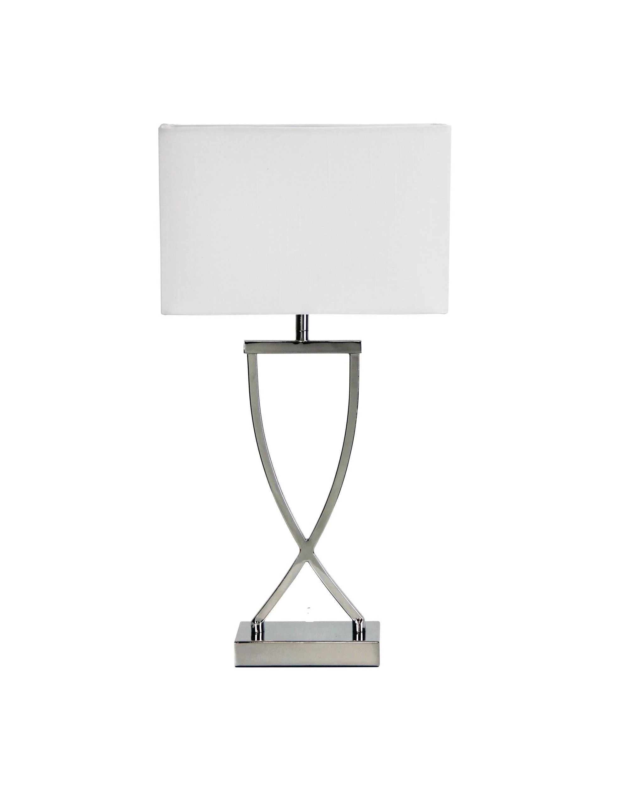Oriel Lighting CHI Chrome Bedside Wall Lamp with White Shantung Shade ...