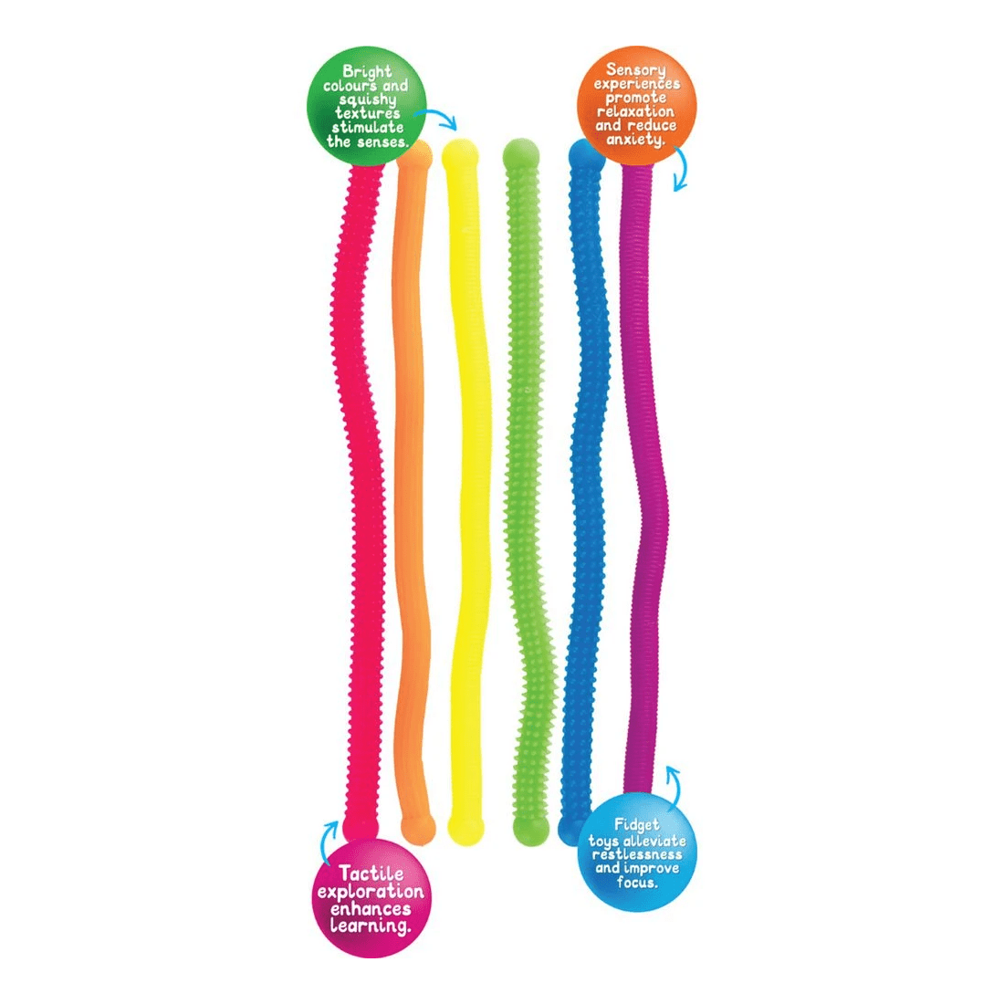 Sensory Rainbow Strings 6 Pack - Kmart