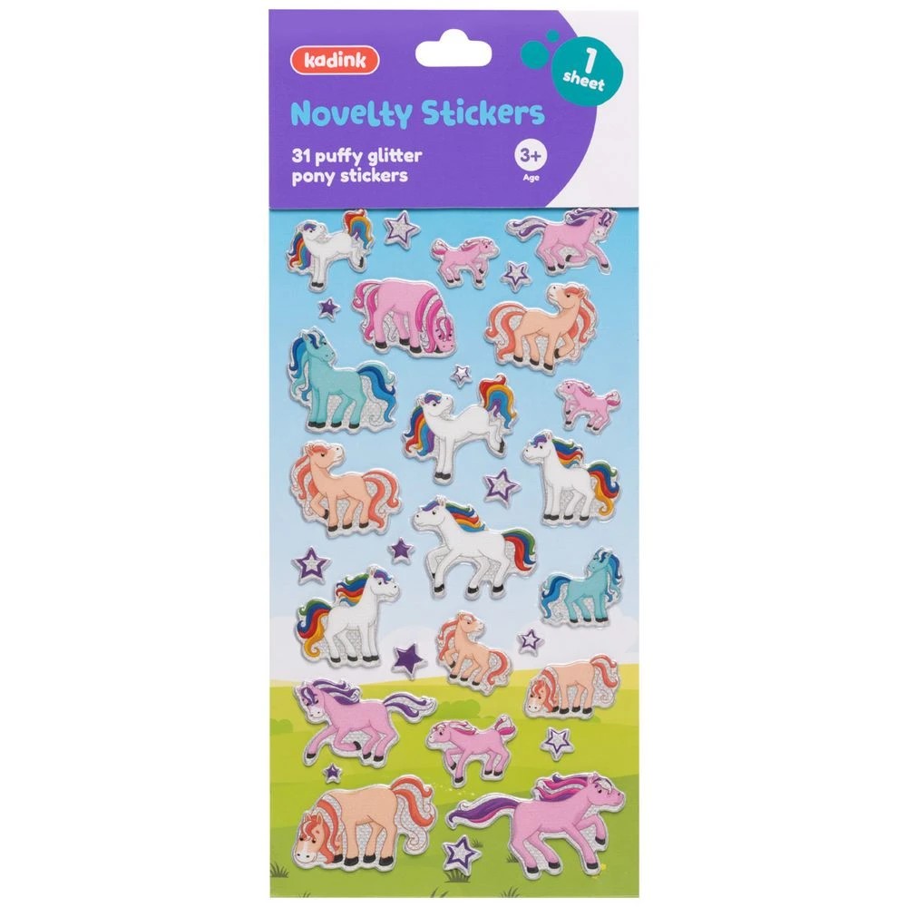 Kadink Pony Puffy Glitter Stickers - Kmart