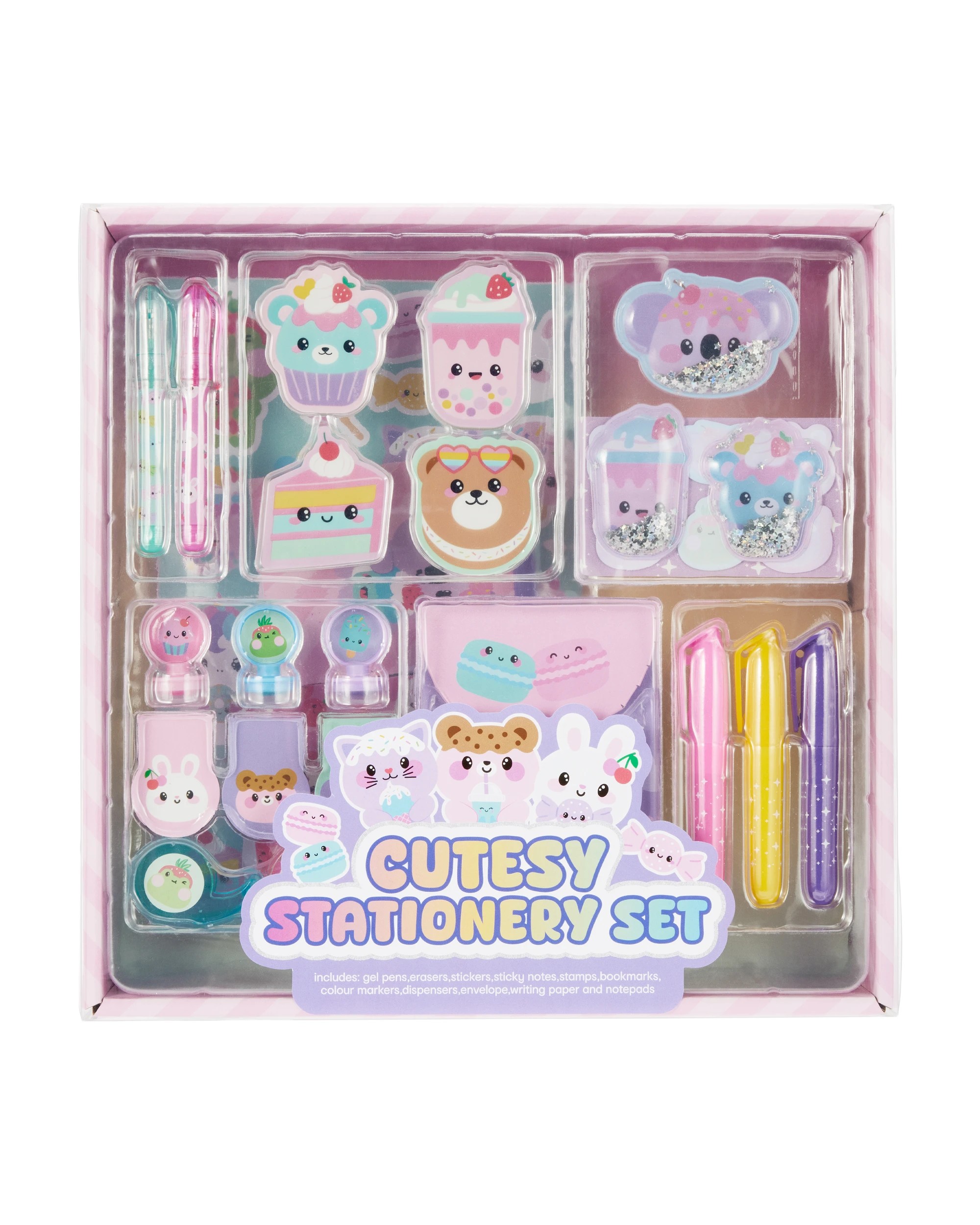 52 Piece Cutesy Stationery Set - Kmart
