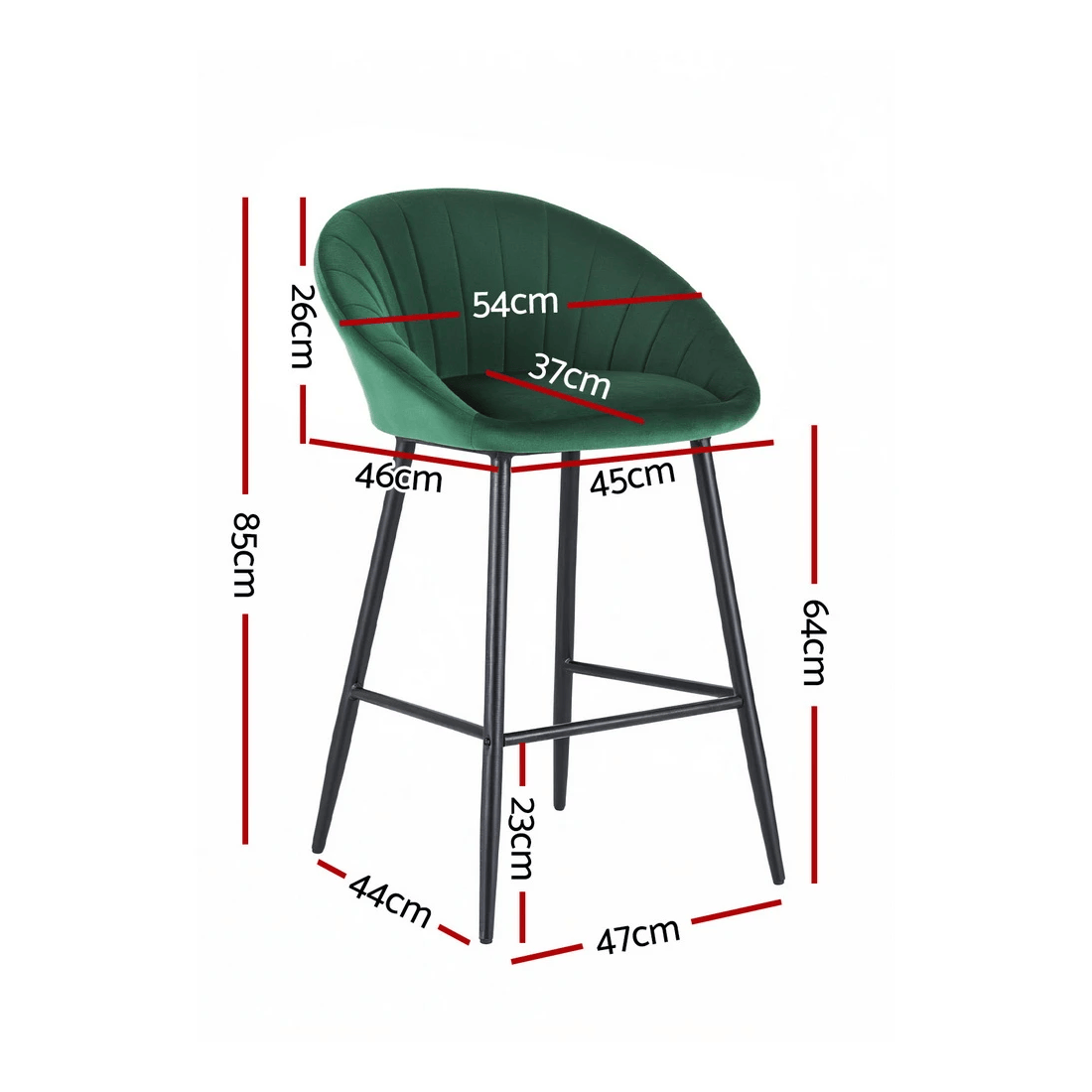 Artiss 4x Bar Stools Kitchen Dining Chair Counter Stool Tub Velvet ...